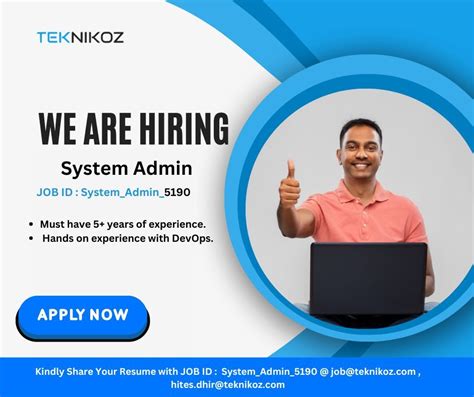 Teknikoz On Linkedin Hiring Systemadmin Jobopening
