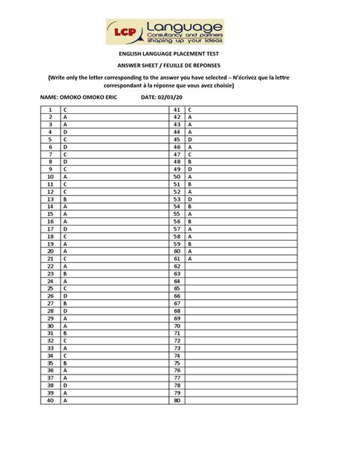 Pt Answer Sheet 1 Pdf Échecs