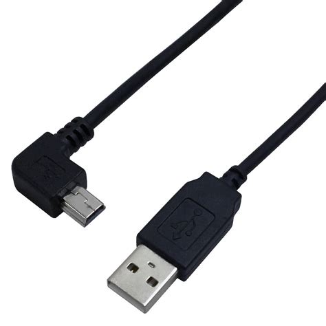 Usb 2 0 A Straight Male To Mini B 5 Pin Right Angle Cable Black