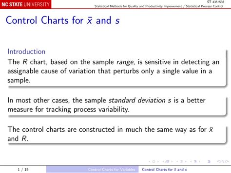 PPT Control Charts For X And S Introduction The R Chart Based On The PowerPoint