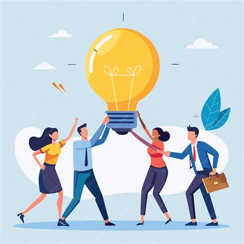 Teamwork Powers Innovation Boosting Ideas With Collaboration Premium Ai Generated Vector