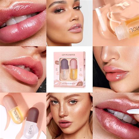 Plumper Set Natural Lip Gloss And Lip Care Serum Lip Enhancer For