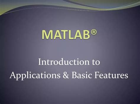 Ppt Matlab® Powerpoint Presentation Free Download Id1579320