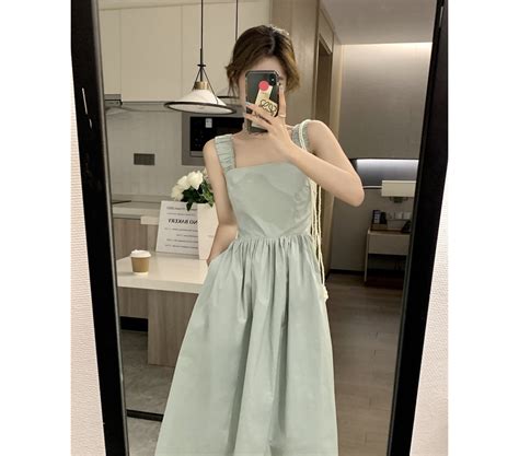 💞사랑스러운💞 와이 주름밴딩 나시 민소매 롱원피스