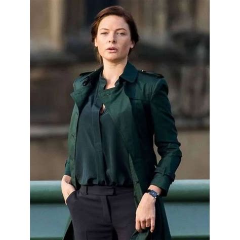 Mission Impossible 5 Rebecca Ferguson Green Coat Red Leather Jackets