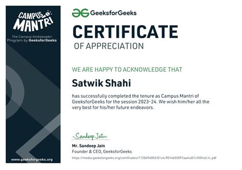 Satwik Shahi On Linkedin Geeksforgeeks Campusmantri Hackathon