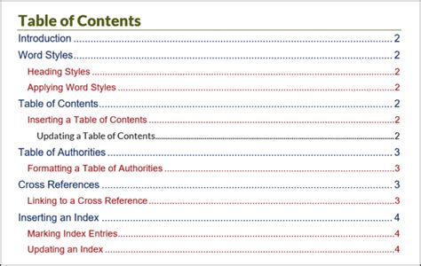 How To Insert And Update A Table Of Contents Simon Sez IT