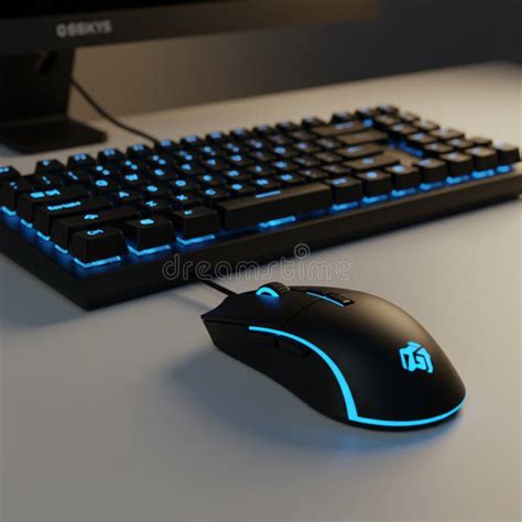 A Gaming Setup With A Sleek Black Keyboard And Mouse Featuring Blue Led