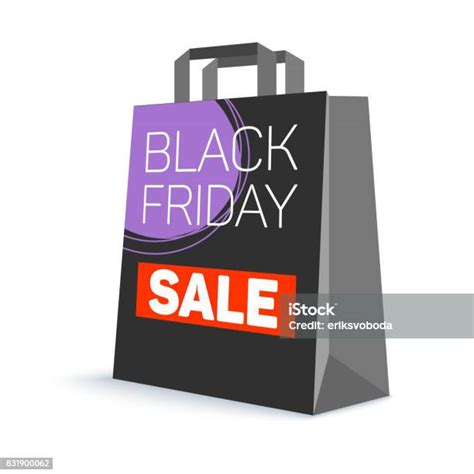 광고 텍스트와 검은 종이 쇼핑 가방 검은 금요일 판매 및 그림 태양 구매 가방에 3d 그림입니다 온라인 쇼핑 광고 작업에 대 한 서식 파일 가격에 대한 스톡 벡터 아트 및