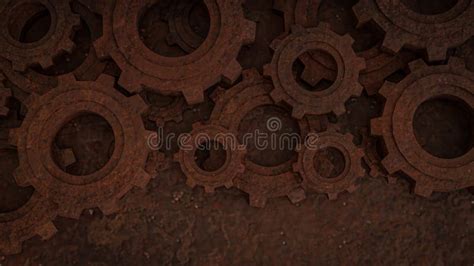 The Rusty Gear For Engine Or Background Concept 3d Rendering Stock