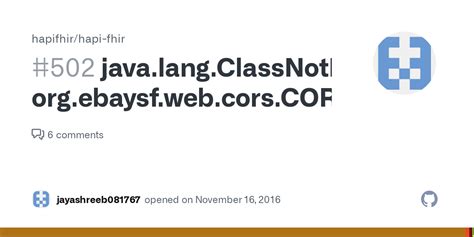 Javalangclassnotfoundexceptionrscorsfilter · Issue 502 · Hapifhirhapi