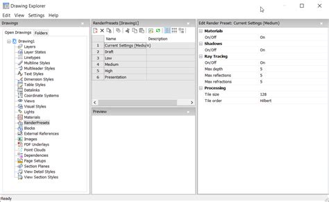renderpresets command bricscad lite and pro bricsys help center