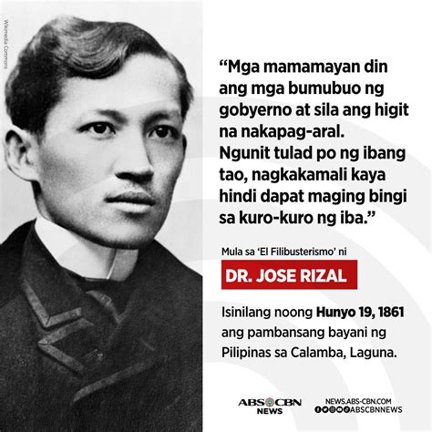 ABS-CBN News on Twitter: "Ang mga sakripisyo ni Rizal ay mananatiling makabuluhan sa henerasyon ...