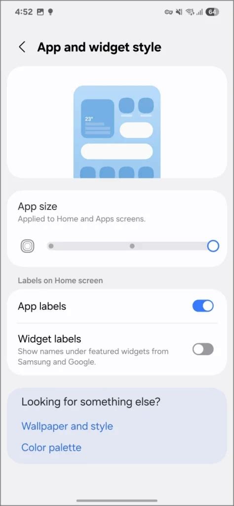 how to customize the app and widget style on one ui 7