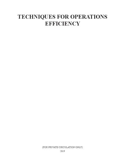Techniques For Operations Efficiency Pdf Risk Decision Making