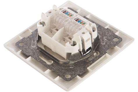 Компьютерная розетка GUSI ELECTRIC Bravo RJ45, двойная, СУ, белый С10К2 ...