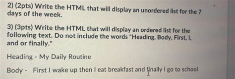 solved 2 2pts write the html that will display an