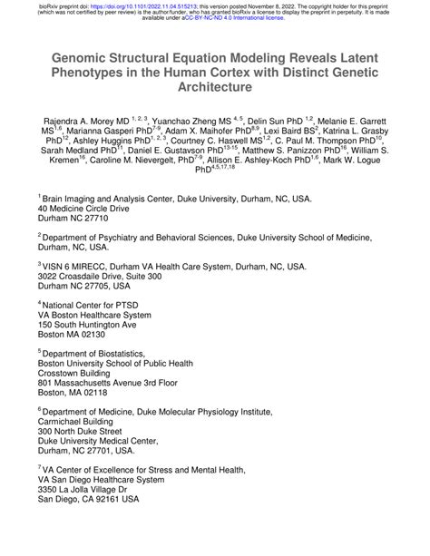 Pdf Genomic Structural Equation Modeling Reveals Latent Phenotypes In