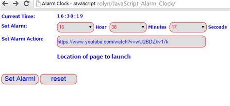Alarm Clock Using HTML JavaScript SourceCodester