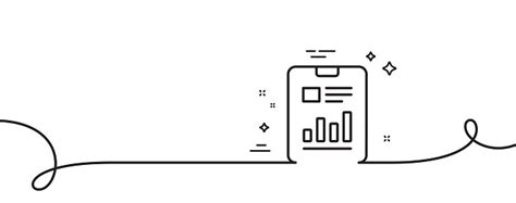 Report Document Line Icon Analysis Chart Continuous Line With Curl