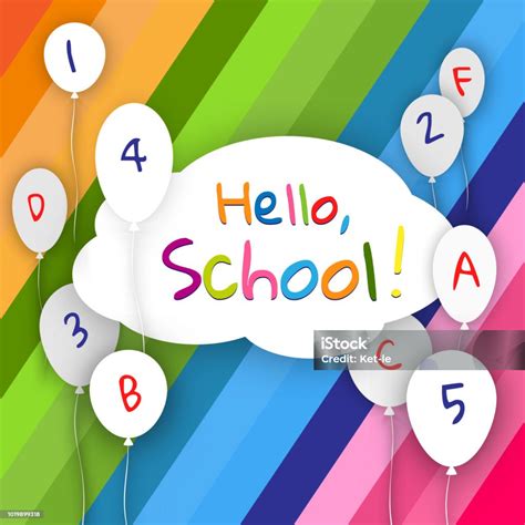 밝은 배경 화려한 라인 텍스트 안녕하세요 학교 교육의 학교 테마에 다시 휴가 크리에이 티브 디자인 젊은 테마 현대 개념을 다시