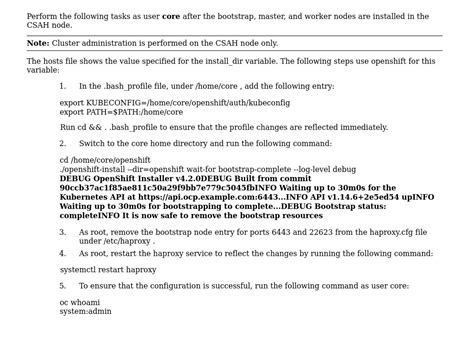 Bootstrap Steps Deployment Guide—red Hat Openshift Container Platform 42 Dell Technologies
