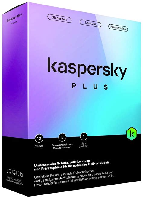 Kaspersky Plus Internet Security 1 Year 10 Licences Windows Mac Os Android Ios Antivirus