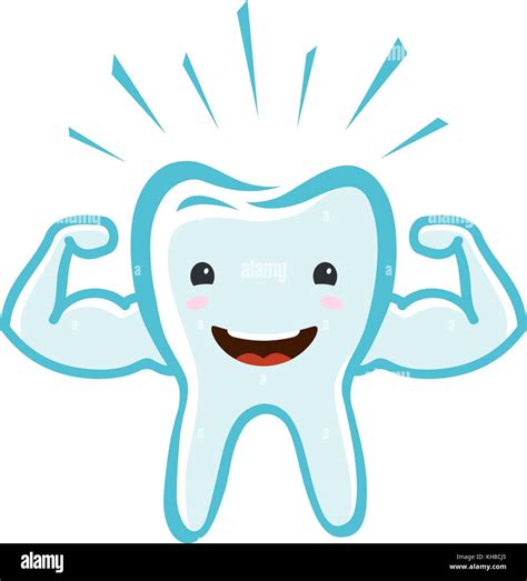 Happy Healthy Tooth Dental Clinic Dentistry Concept Cartoon Vector