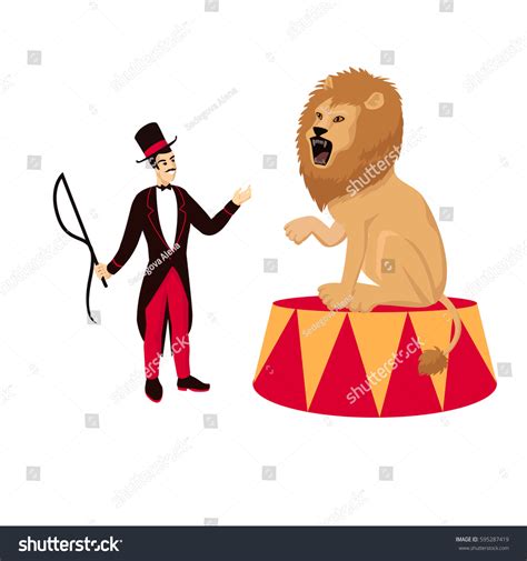 Circus Lion Tamer Stock Vector Royalty Free 595287419 Shutterstock