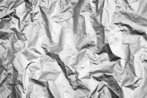 Black And White Shiny Crumpled Foil Texture Abstract Shapes For Background Stock Image Image