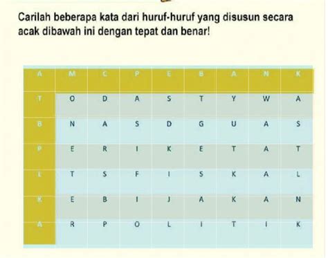 Carilah beberapa kata dari huruf-huruf yang | StudyX