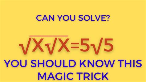 Nice Squire Root Math Simplification Find The Value Of X Youtube
