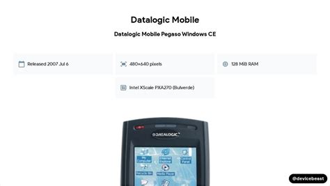 Datalogic Mobile Pegaso Full Device Specs