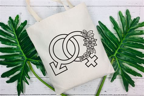 Gender Symbols Svg Female And Male Icons With Flowers Etsy
