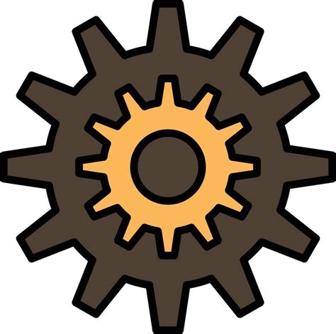 Settings Cog Gear Production System Wheel Work Flat Color Icon Vector