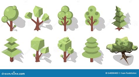 Isometric Forest Stock Vector Illustration Of Collection 64000403