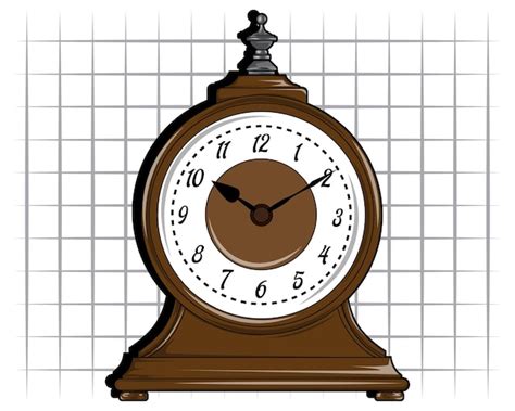 Premium Vector Table Clock Vector Illustration Drawing