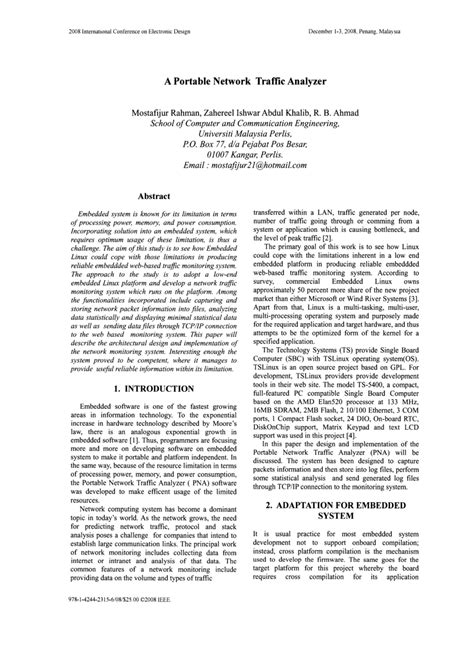PDF A Portable Network Traffic Analyzer