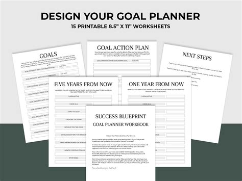 Goal Planner Workbook Printable 5 Year Plan With Individual Goals