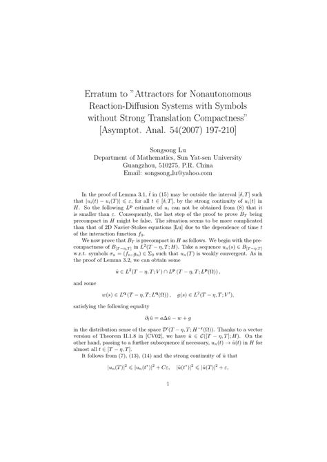 Pdf Attractors For Nonautonomous Reactiondiffusion Systems With Symbols Without Strong