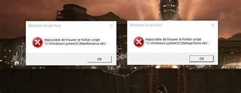 [résolu] Windows Script Host Maintenance Vbs Et Startupcheck Vbs Au Démarrage Analyses