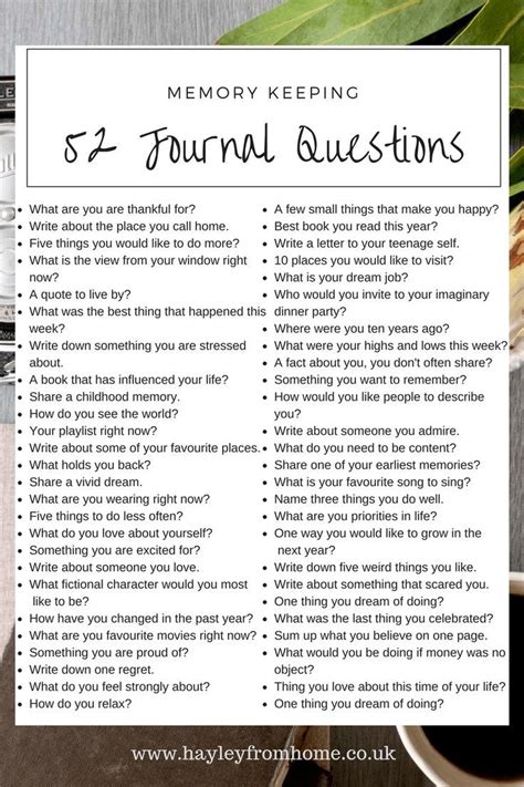 52 Journal Questions These Would Be Great For College Students Starting A Journal Journal