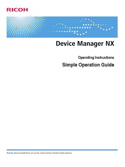 simple operation guide operating instructions pdf computer network