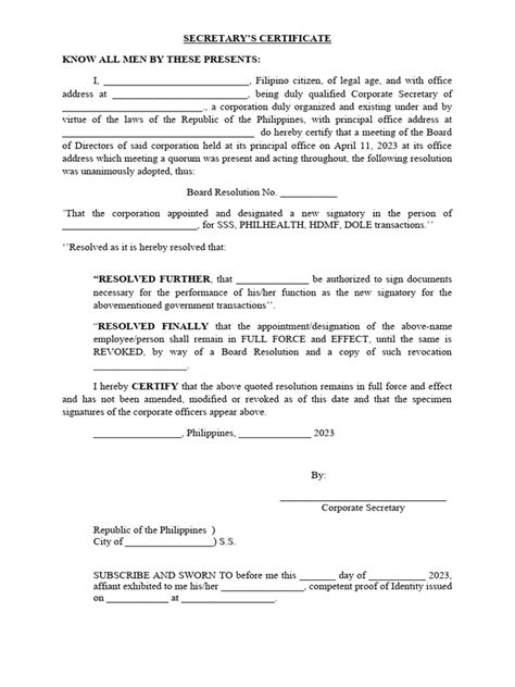 Sec Cert Sss Philhealth Hdmf Pdf