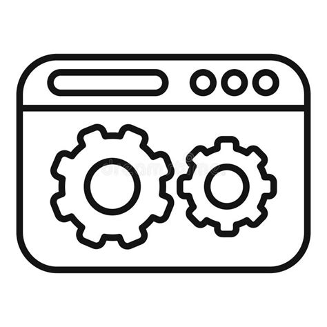 Website Settings Icon Line Art Stock Vector Illustration Of