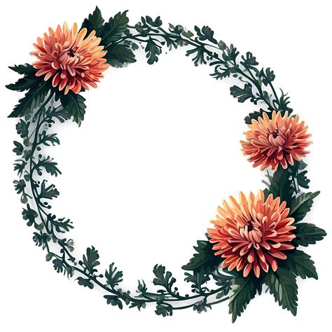 Download Chrysanthemum Floral Frame Png Pyt
