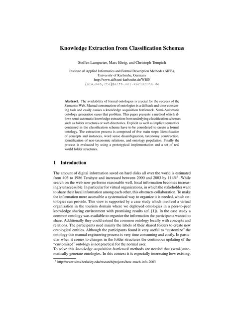 Pdf Knowledge Extraction From Classification Schemas