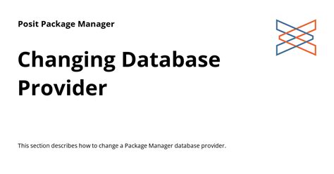 Changing Database Provider Posit Package Manager