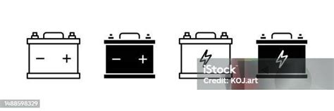 자동차 배터리 벡터 아이콘 세트입니다 자동차 에너지 전력 축전지 기호입니다 자동차 전원 배터리 표시 배터리 전원에 대한 스톡 벡터 아트 및 기타 이미지 Istock