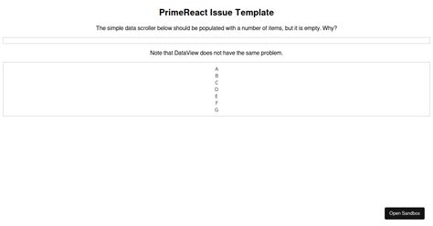 primereact datascroller bug codesandbox